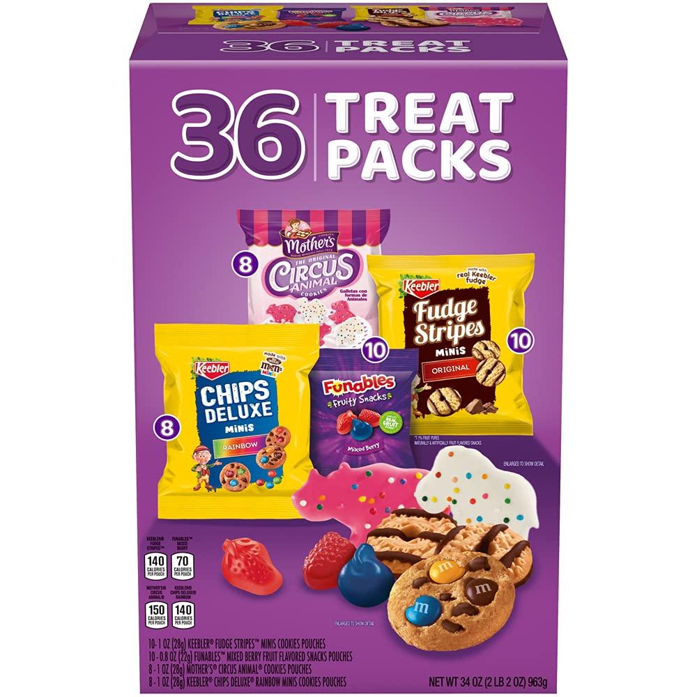 Keebler Sweet Treat Variety Pack - Fudge Stripes & Chips Deluxe Minis ...