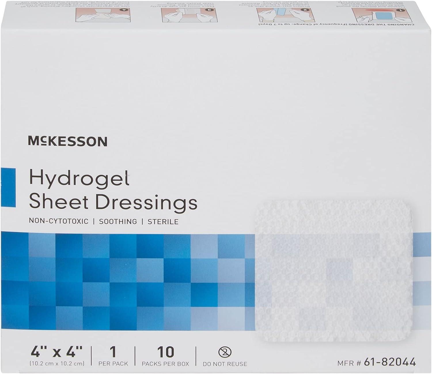 McKesson Hydrogel Sheet Dressing 4x4, 10 Count - Sterile Wound Care ...