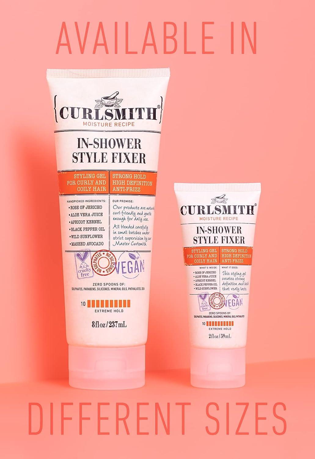 CURLSMITH Vegan Extreme Hold Styling Gel for Dry Wavy Curly Hair - 8oz ...