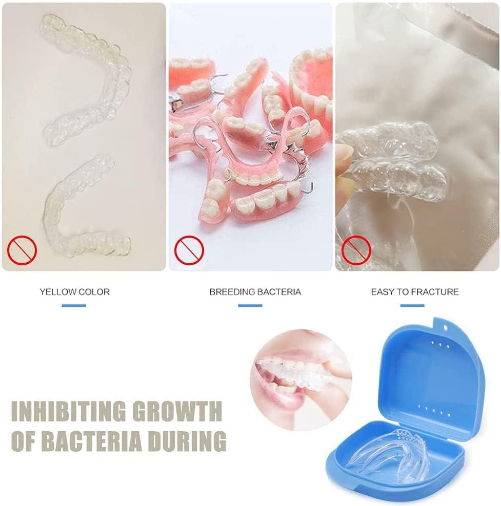 Portable Blue Denture Retainer Box Dental Tray Container for Mouth ...