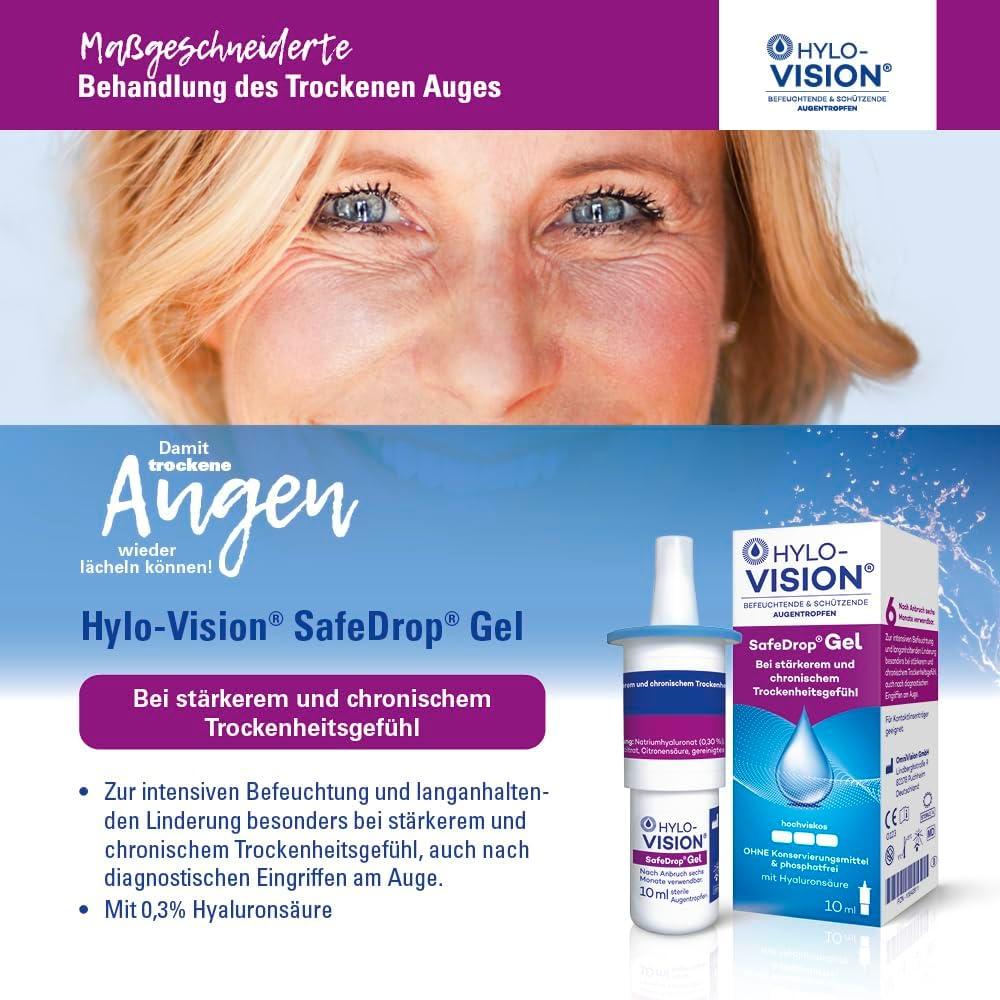 Hylo-Vision Safedrop Gel Eye Drops - Intensive Relief for Dry Eyes High ...