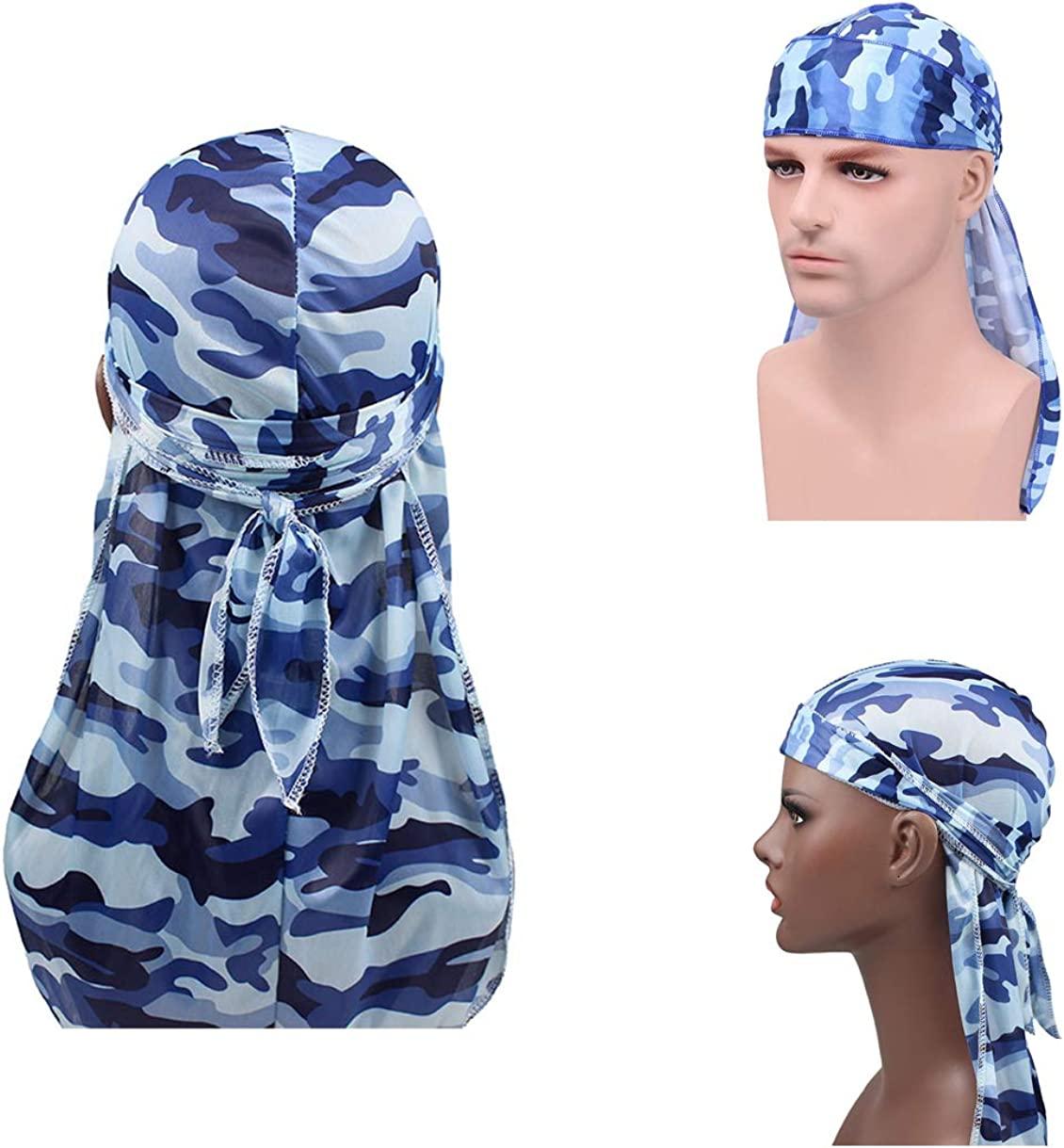 Premium Military Camouflage Silky Durags (3-Pack) - Long Tail Doo Rag ...
