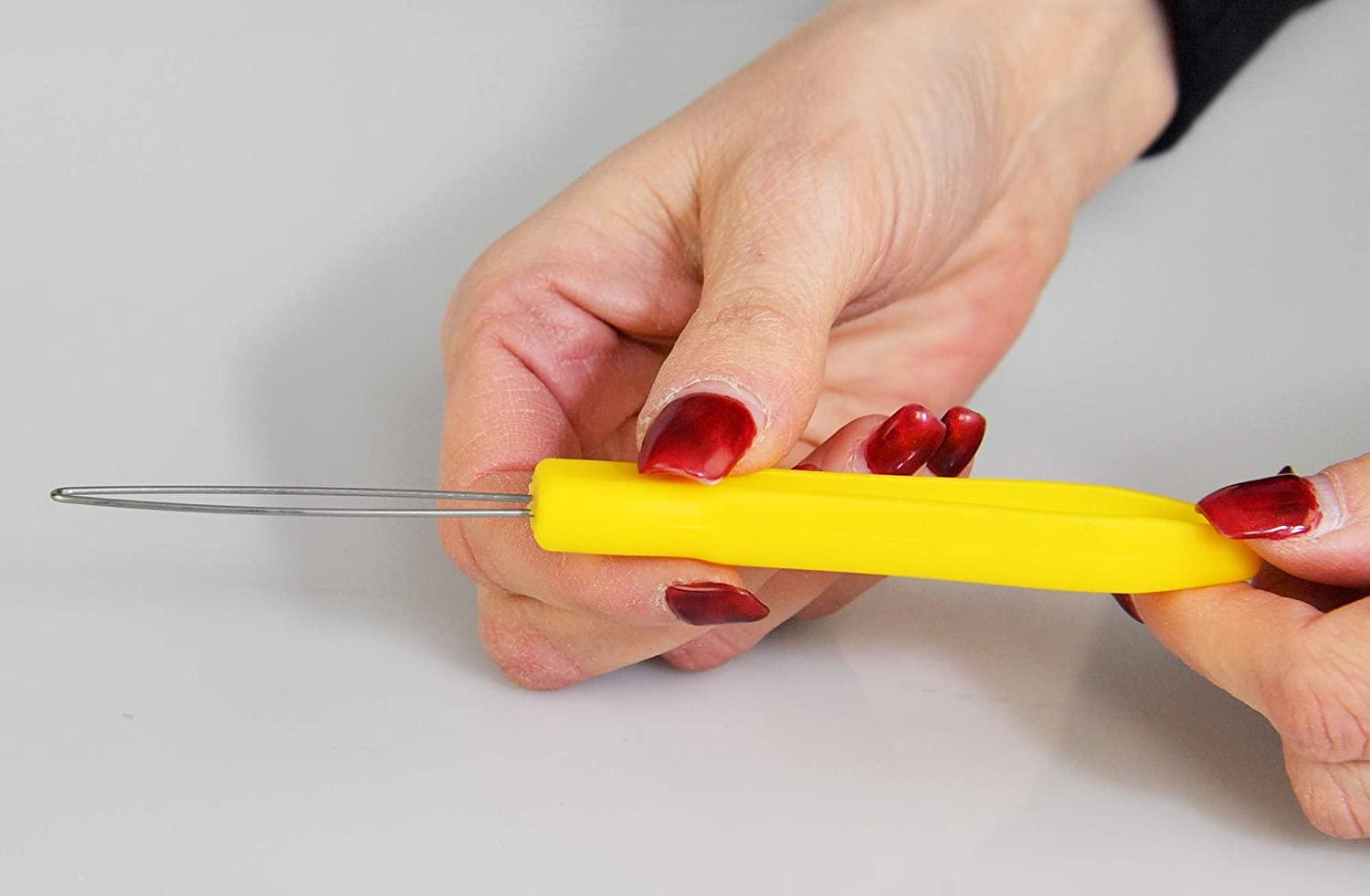 HOME-X Button Hook Helper Tool for Elderly - Yellow, 6 L x W | One-Hand ...