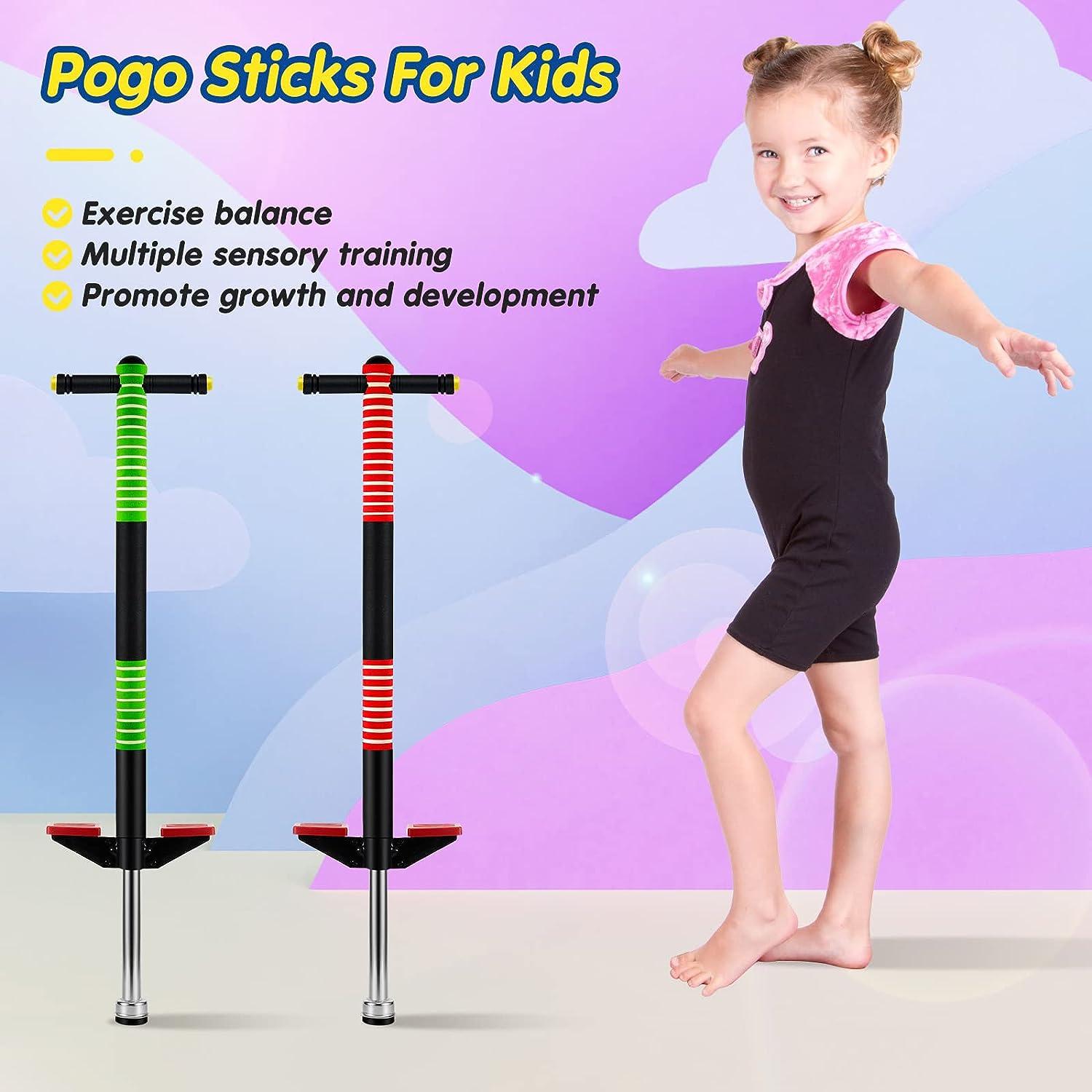 Meooeck 2 Pcs Bounce Pogo Stick for Kids Age 5 and Up | Foam Jolt Pogo ...