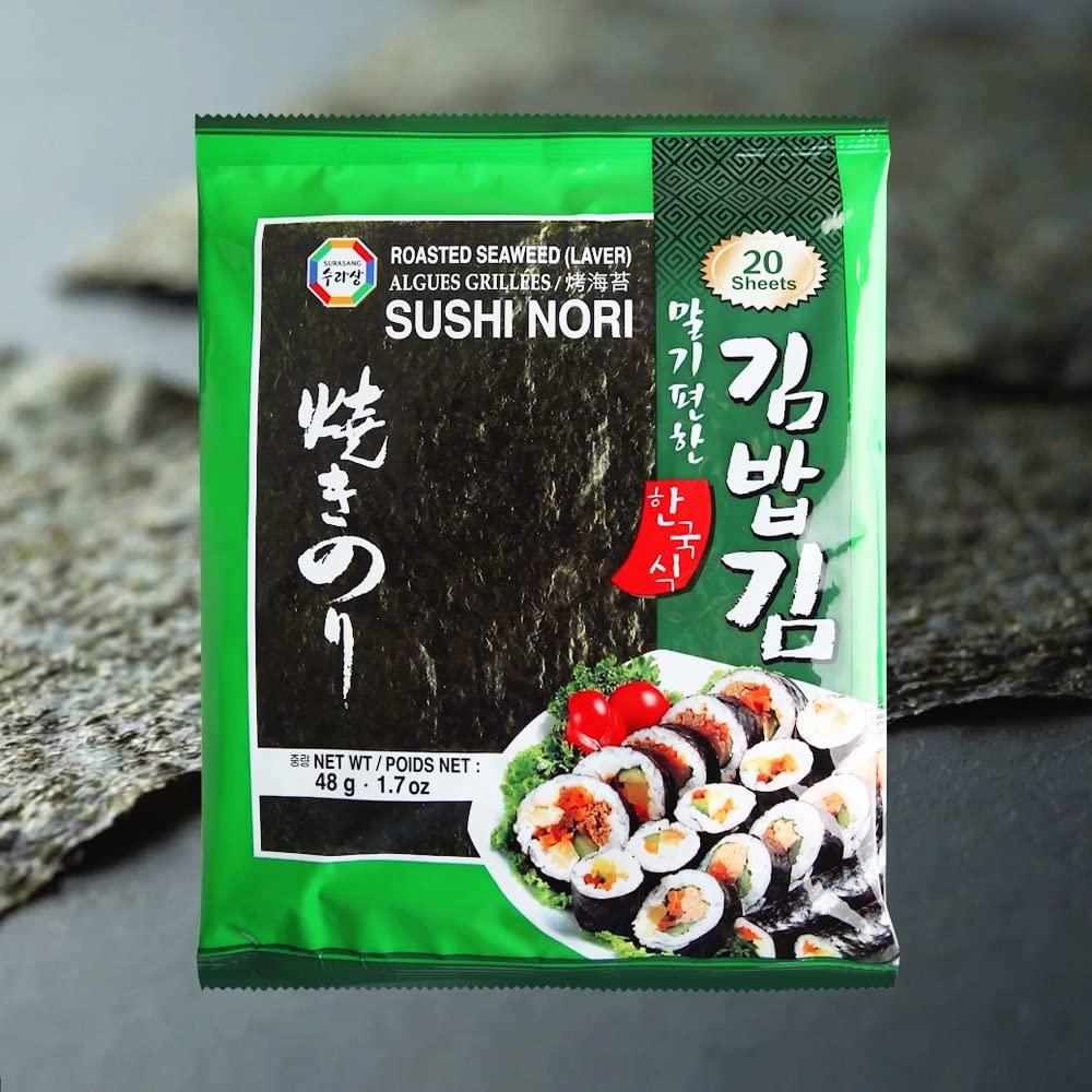 Surasang Gimbap Roasted Seaweed Sheet Sushi Nori - 20 Full Sheets | Buy ...