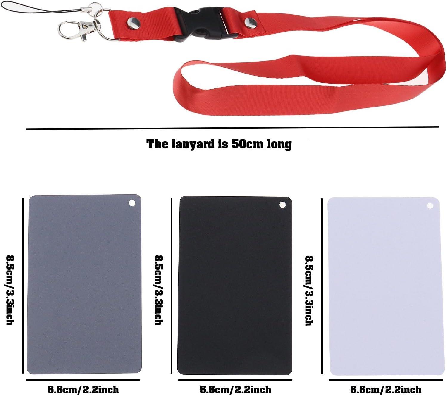 3PCS Exposure Photography Card Set with Lanyard | Grey, White, Black ...