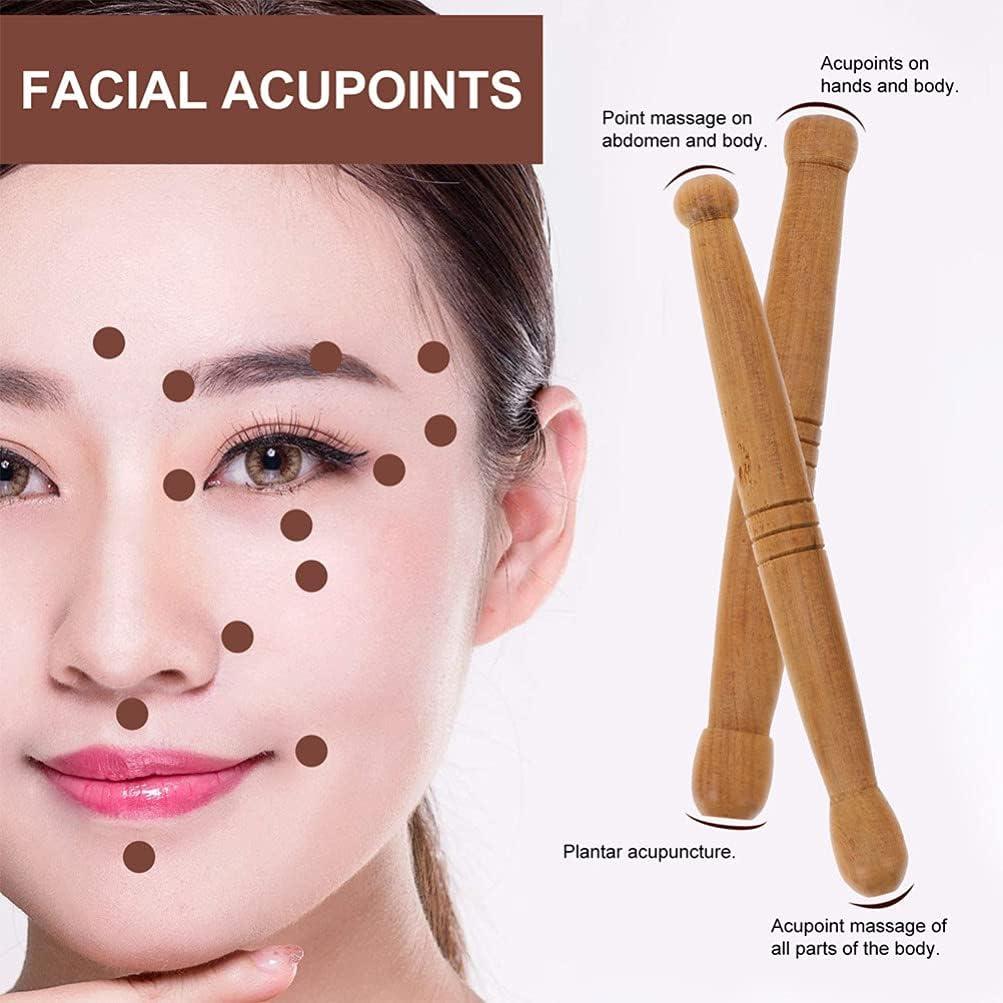 EXCEART Wooden Massage Sticks - Acupuncture Points Massage Set for Face Neck Back Legs & Feet ...