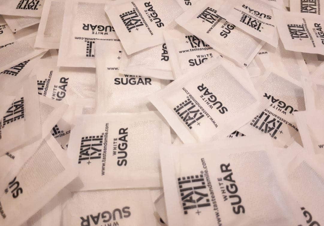 White Sugar Sachets - 10 Individually Wrapped Pure Granulated Cane Pack ...