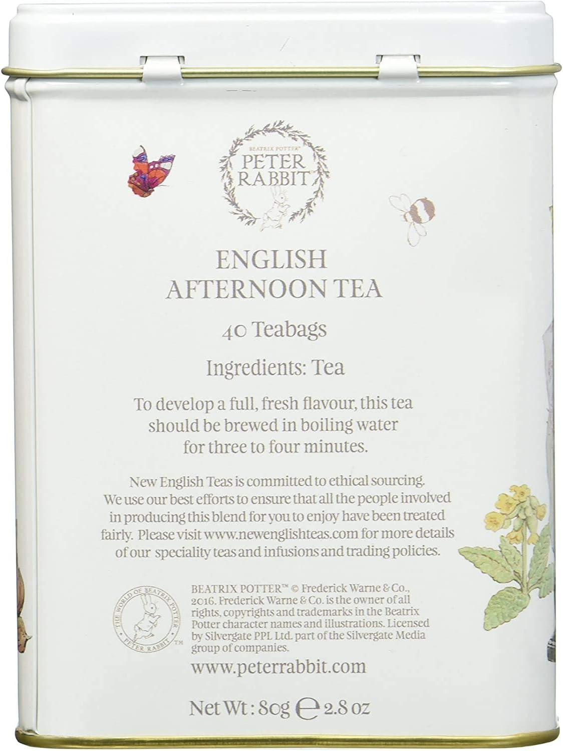 New English Teas Peter Rabbit Tea Caddy with 40 English Afternoon ...