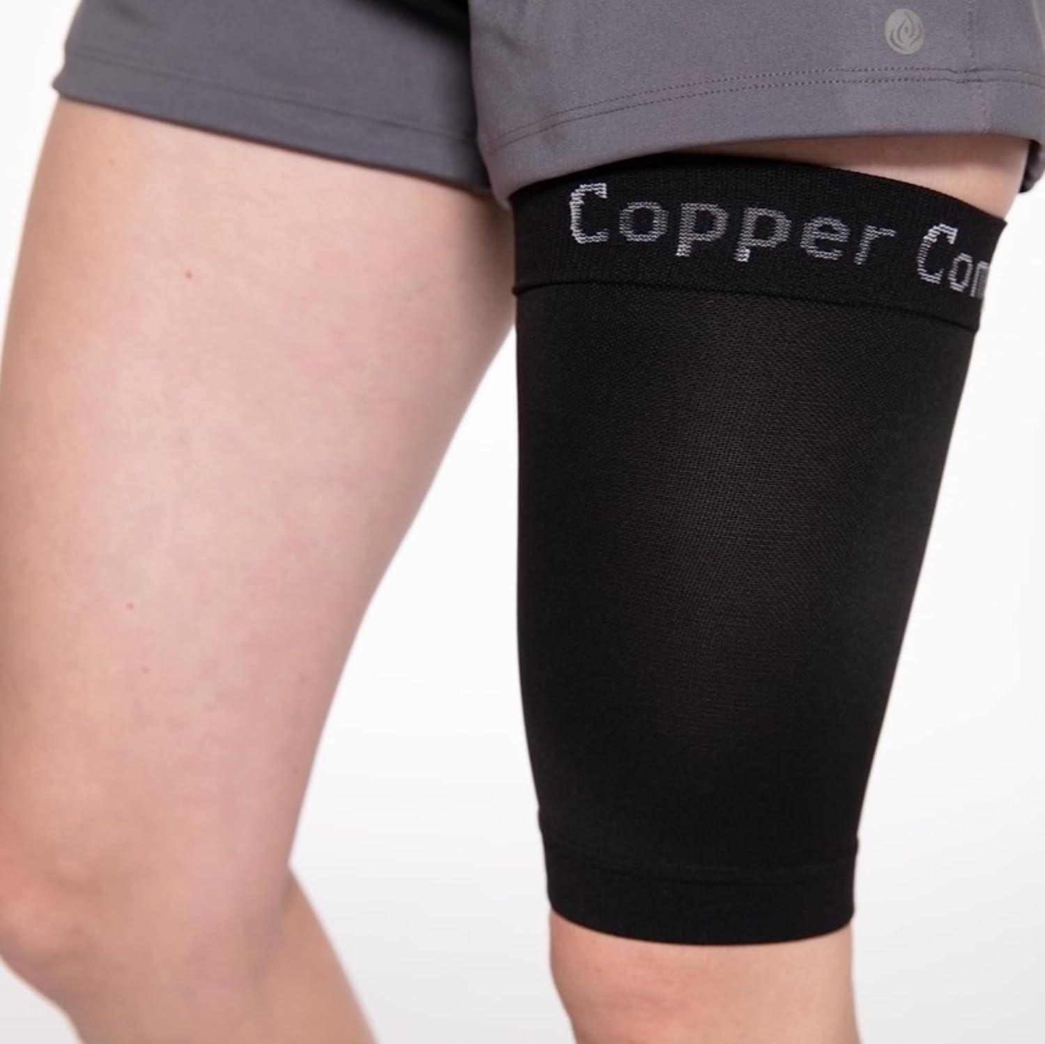 Copper Compression Hamstring Support Sleeve - XL X-Large - Anti-Slip ...
