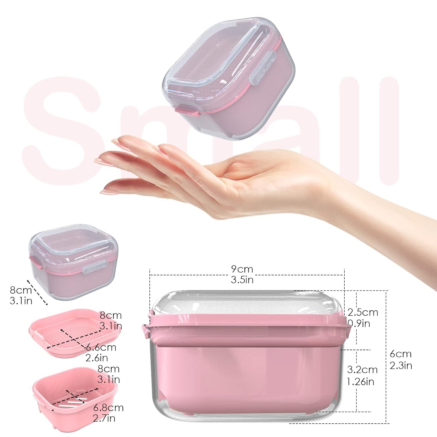 ARGOMAX Denture Case for Thorough Cleaning of Dentures - Dark Pink ...