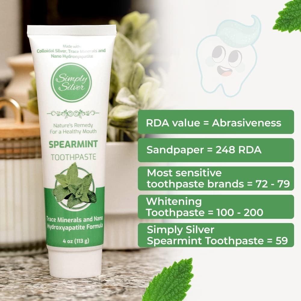 Simply Silver Spearmint Toothpaste - Nano Hydroxyapatite Formula ...
