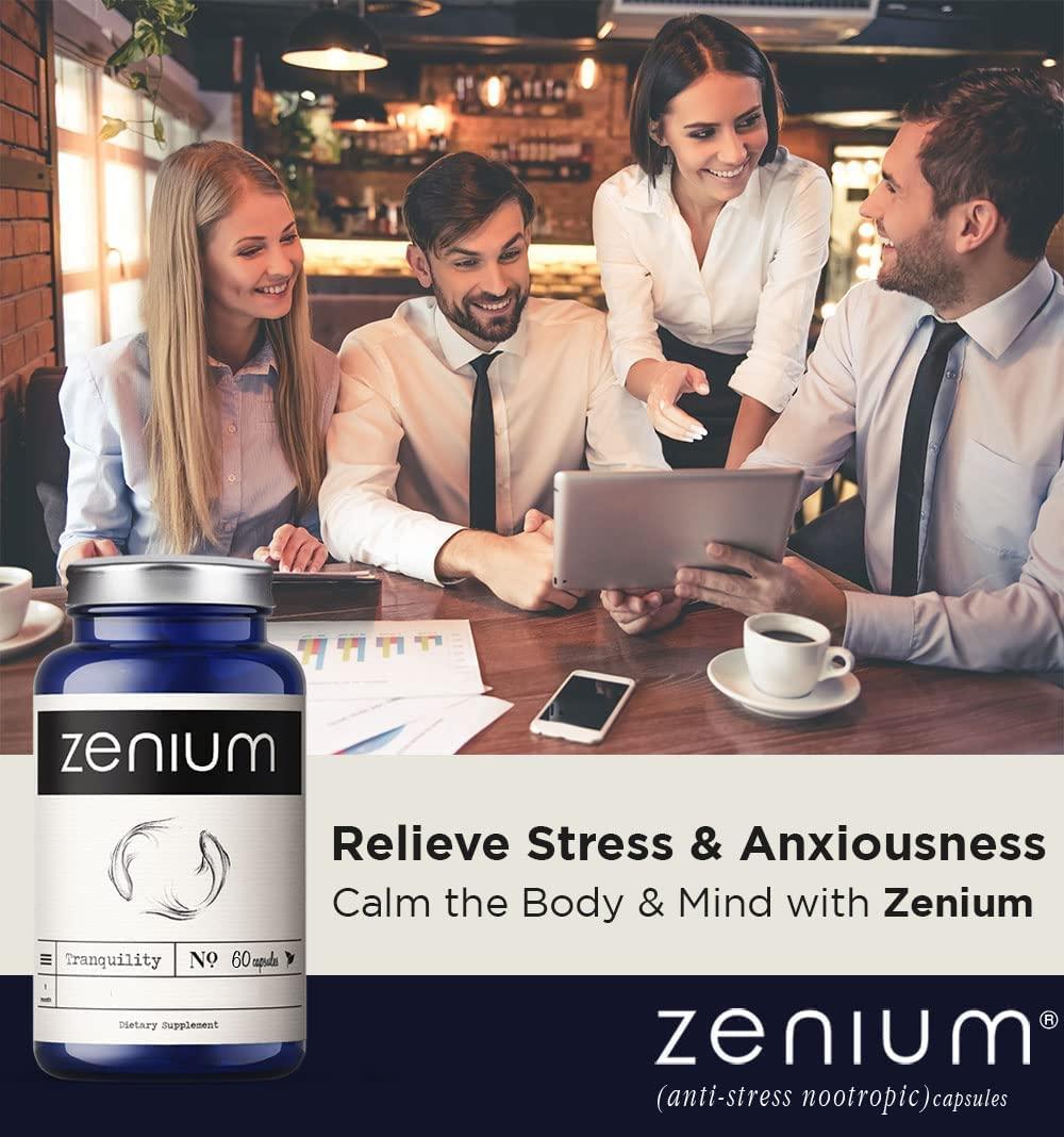 Zenium Stress & Anxiety Relief Supplement | Mood Boosting Happy Pills | All Natural Blend with ...