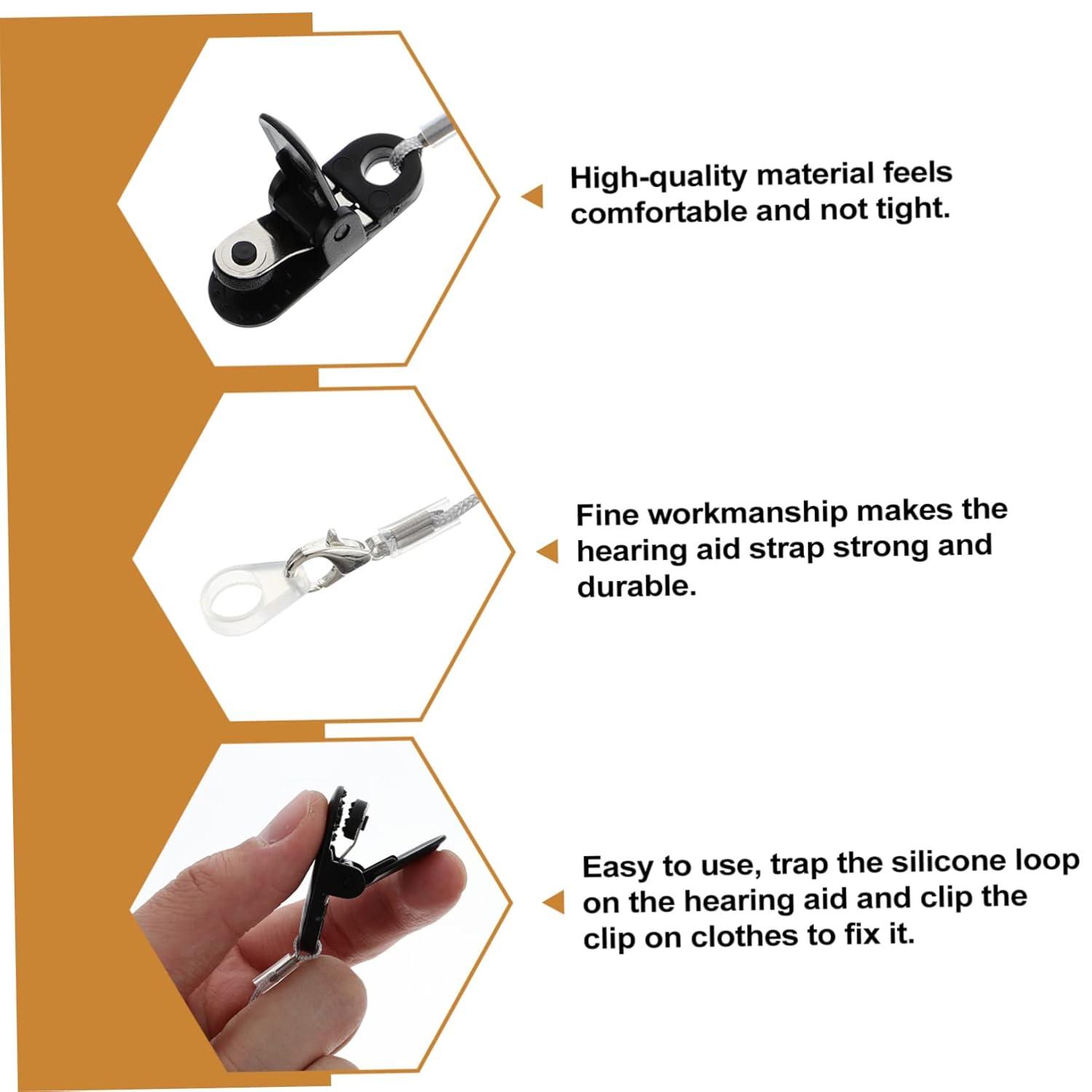 Gleavi 5 STK Hearing Aid Safety Clips & Cable Clips - Anti-Loss ...