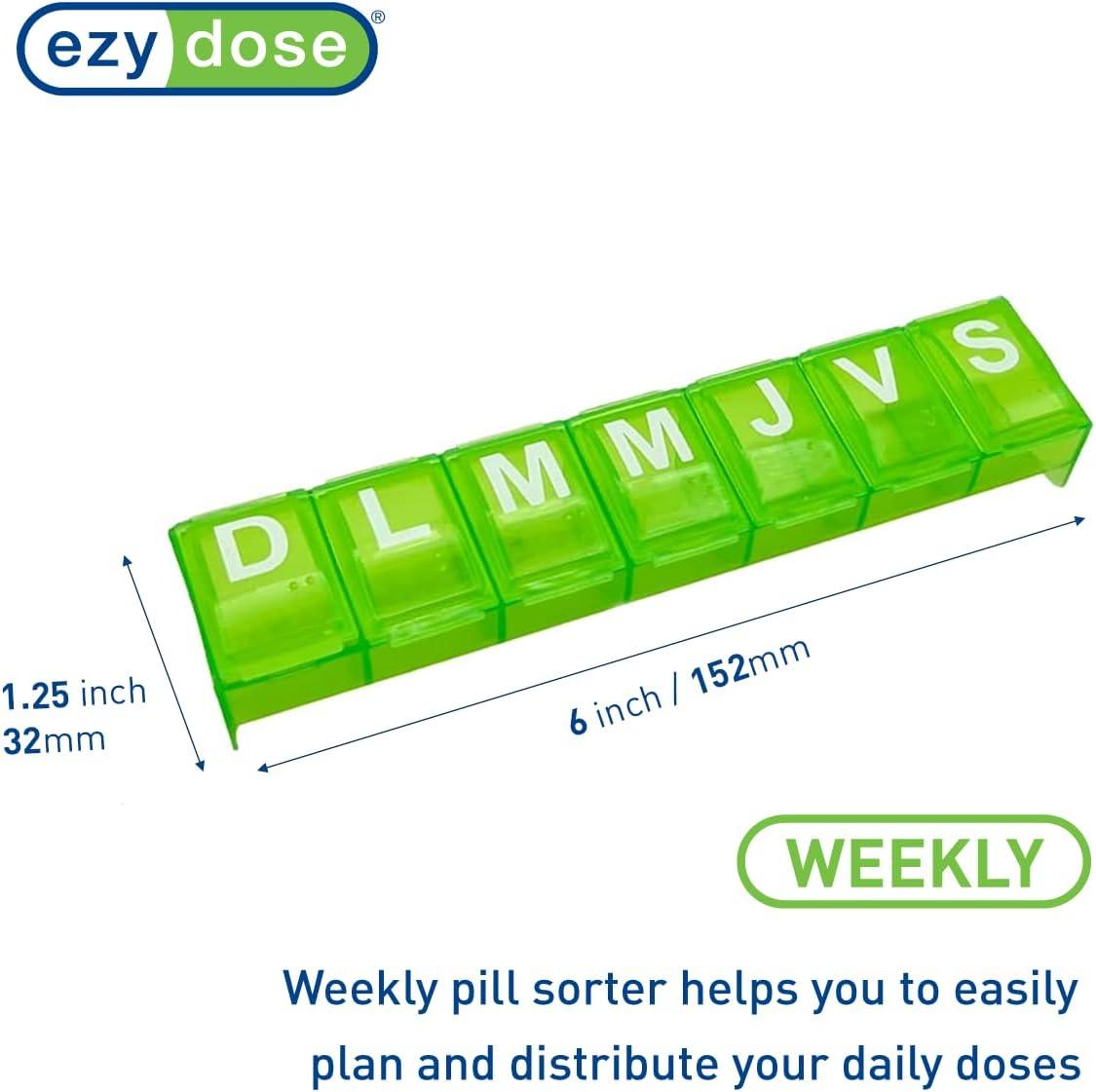 EZY DOSE 7-Day Pill Organizer | Vitamin Planner & Medicine Box | Easy ...