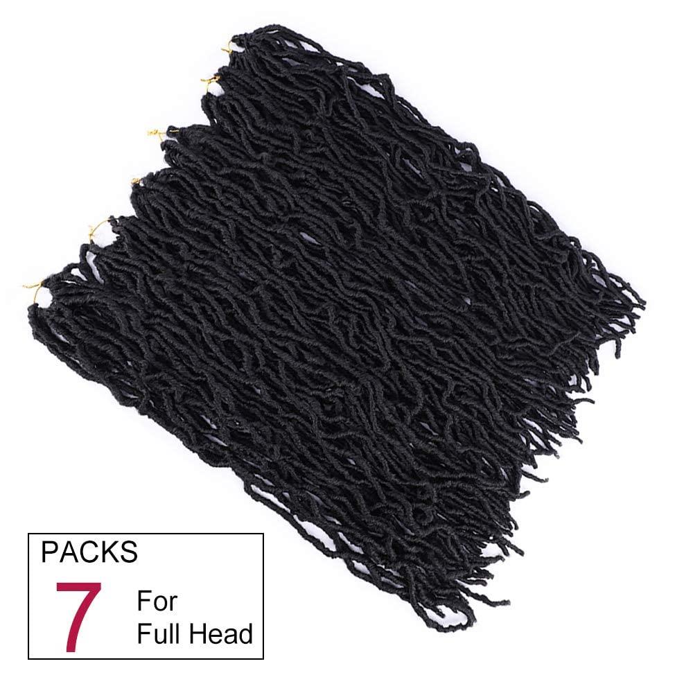 WECAN 18 inch Soft Locs Crochet Hair 7 Packs - Pre Looped Faux Goddess ...