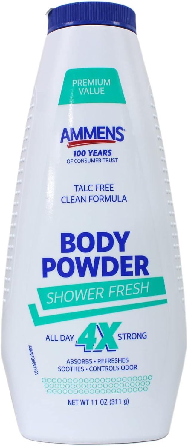 Ammens Medicated Powder Shower Fresh 11 oz (Pack of 4)