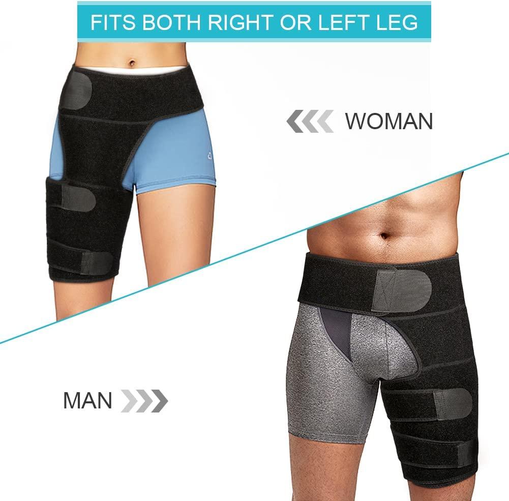 Adjustable Hip Brace Thigh Support with Groin and Lumber Belt ...