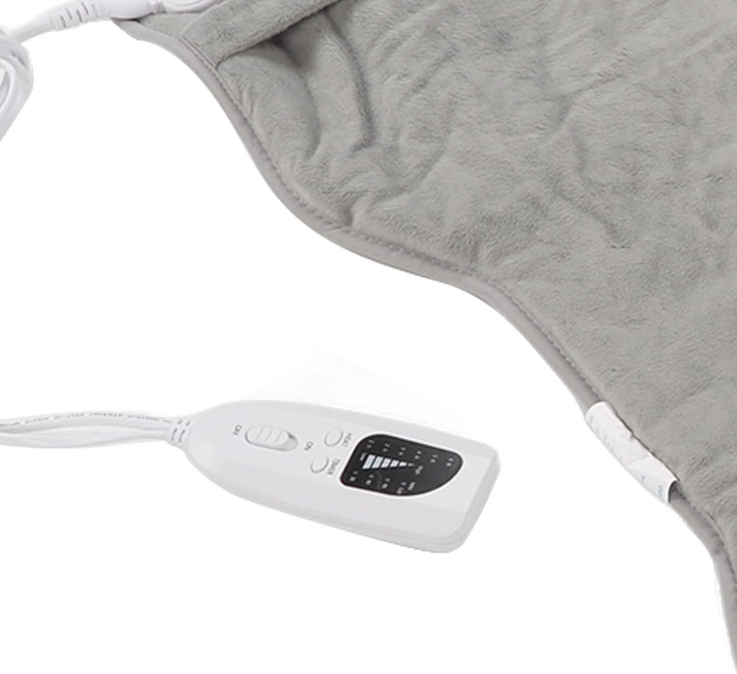 Ergonomic Back Heating Pad - 6 Temperature Levels | Silver Grey | UK ...