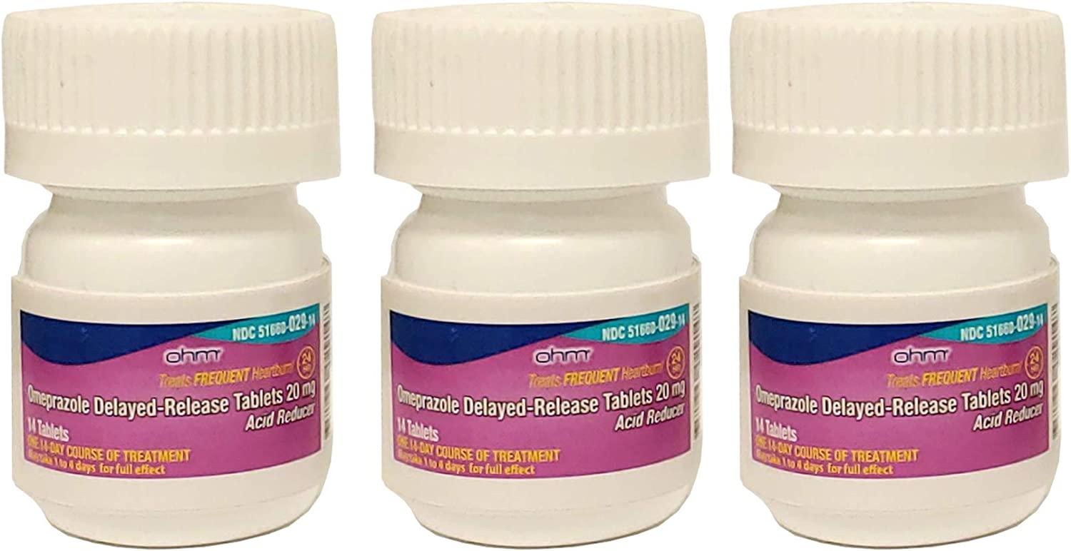 OHM Omeprazole 20mg Delayed-Release Acid Reducer - 42 Tablets | Buy Now ...