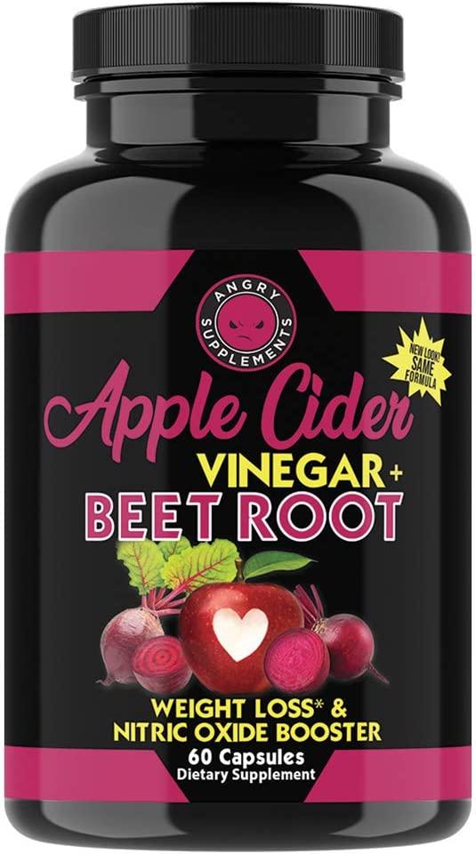 Angry Supplements Apple Cider Vinegar + Beet Root Detox Pills - Nitric ...