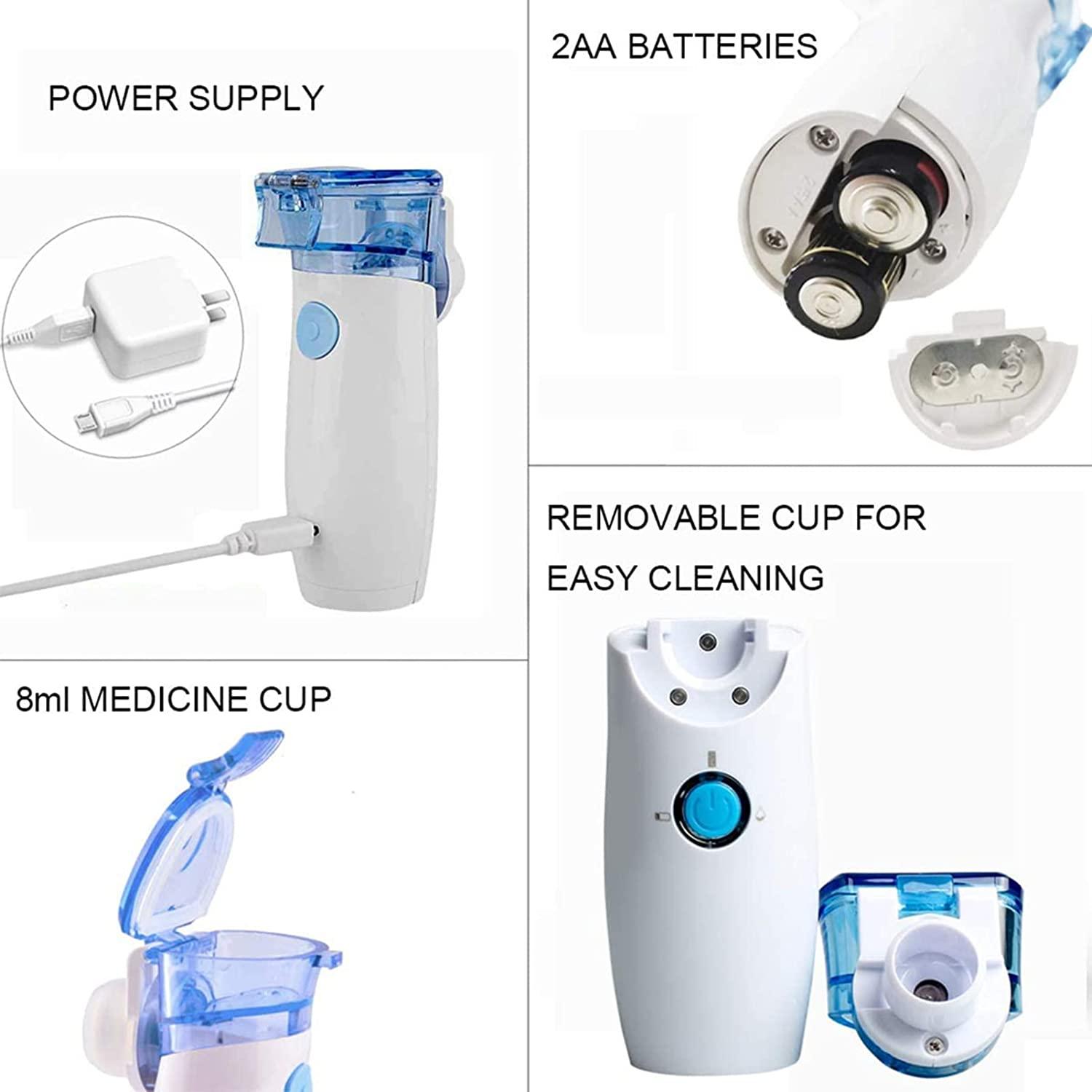 Portable Mesh Nebulizer - Handheld Cool Mist Steam Inhaler for Sinus ...