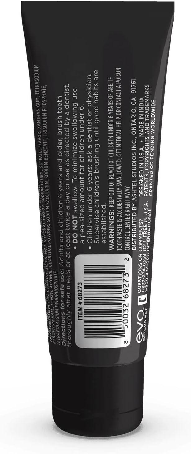 EVO Activated Charcoal Whitening Toothpaste - Natural & Fluoride-Free ...