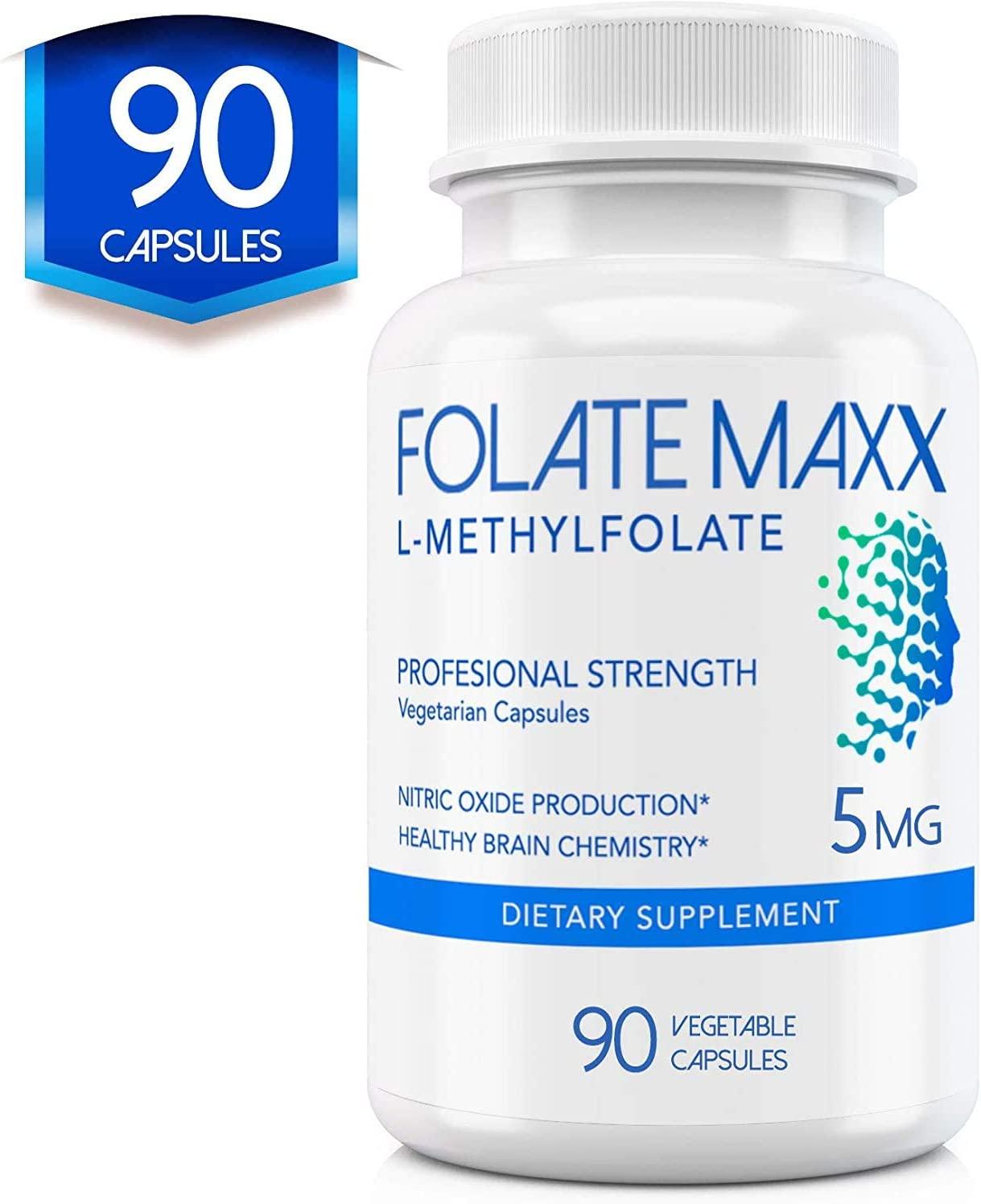 FolateMaxx 5mg L-Methylfolate Professional Active Folate 90 Capsules ...