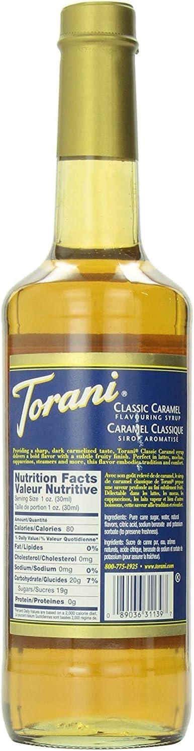 Torani Classic Caramel Syrup 750 milliliters & Flavored Flavour Syrup ...