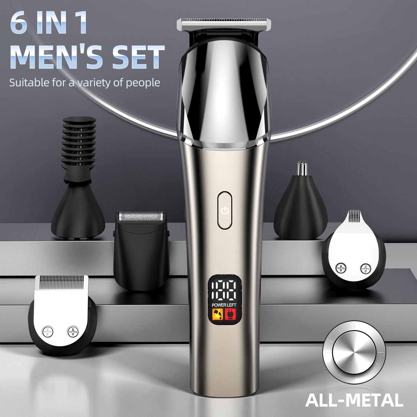 11 in 1 Waterproof Hair Clipper Set - Multi-Purpose Grooming Kit with ...