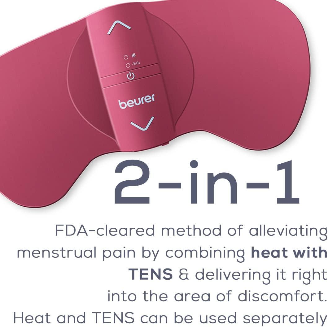 Beurer EM50 TENS Unit & Heating Pad - Portable Period Cramps Relief ...