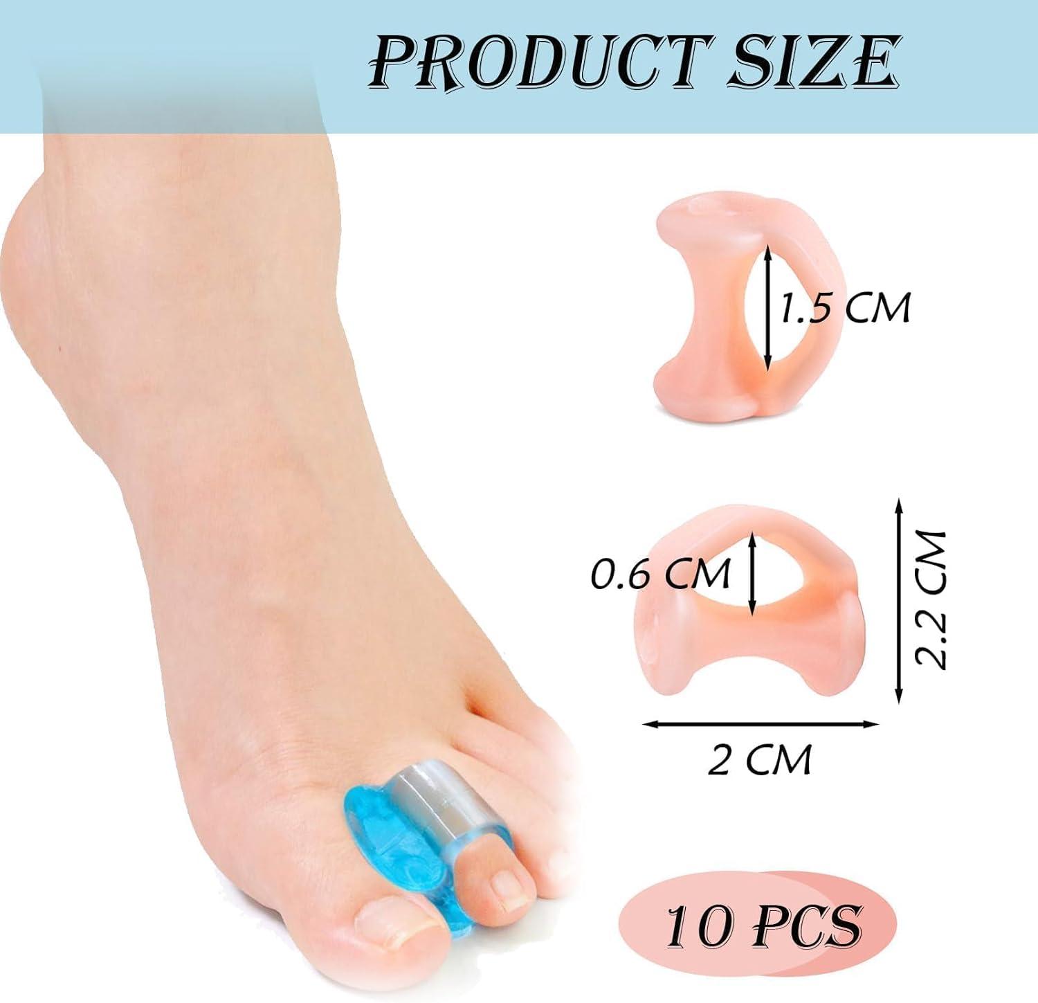 10 Pieces Silicone Toe Spreader - Gel Separator for Overlapping ...
