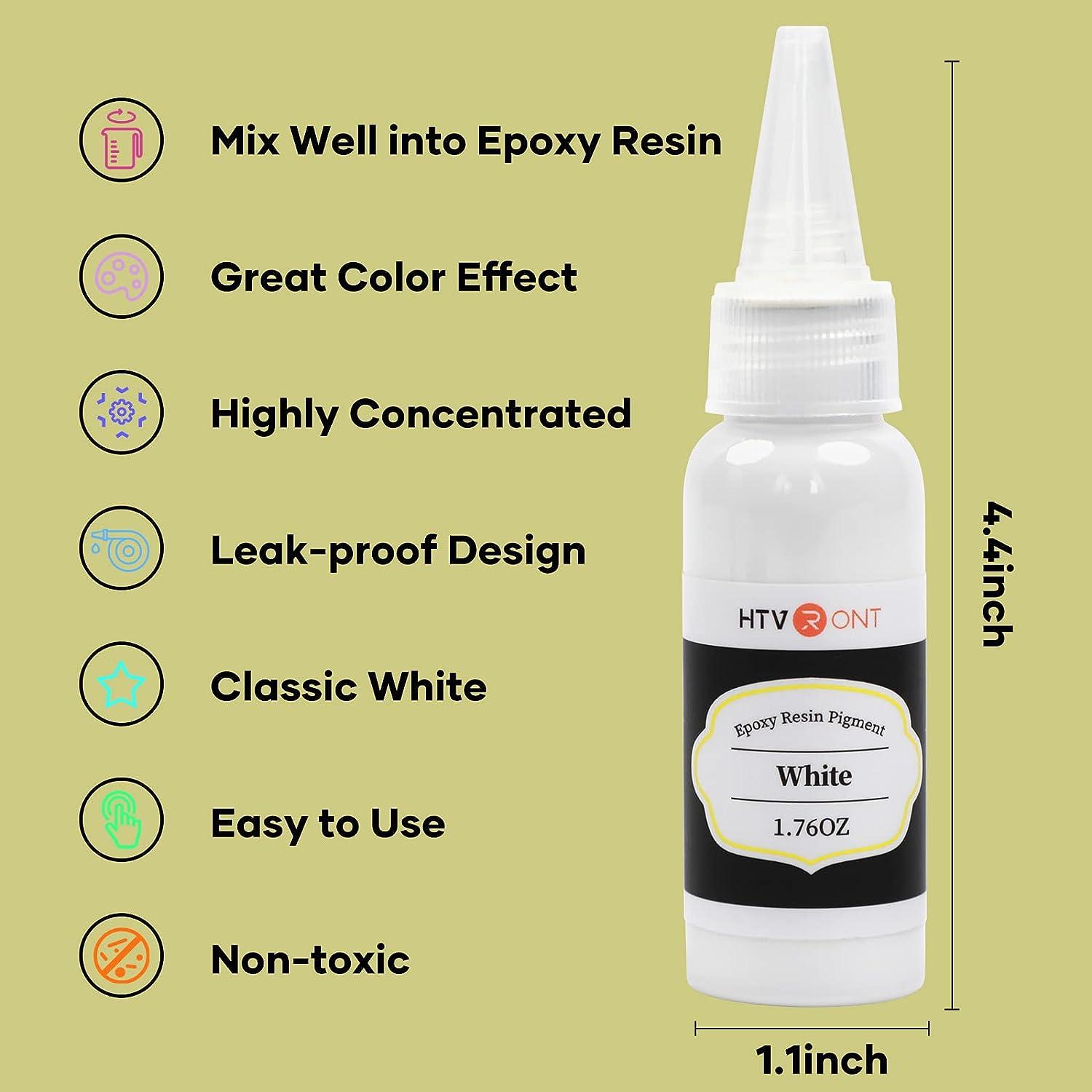 HTVRONT White Resin Pigment Paste - 1.76oz/50ml Epoxy Dye for Ocean ...