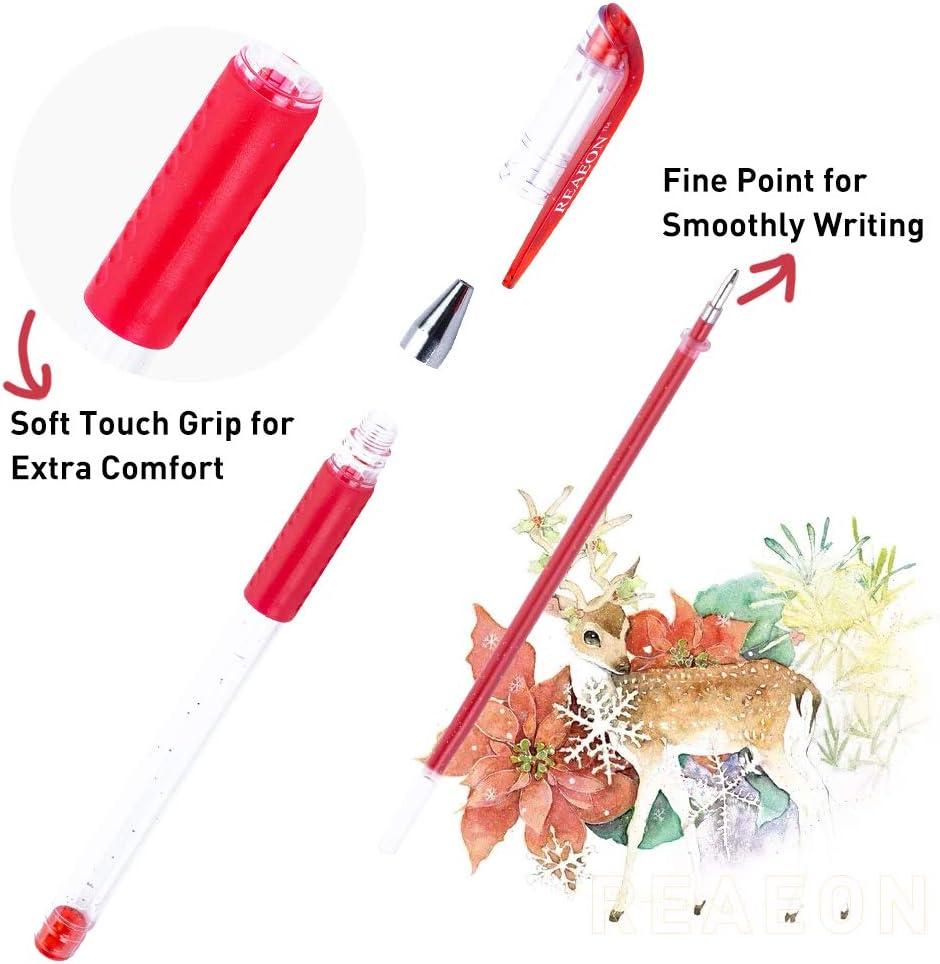 Reaeon 24 Colors Gel Pens Coloring Gel Pen Art Markers for Journal ...