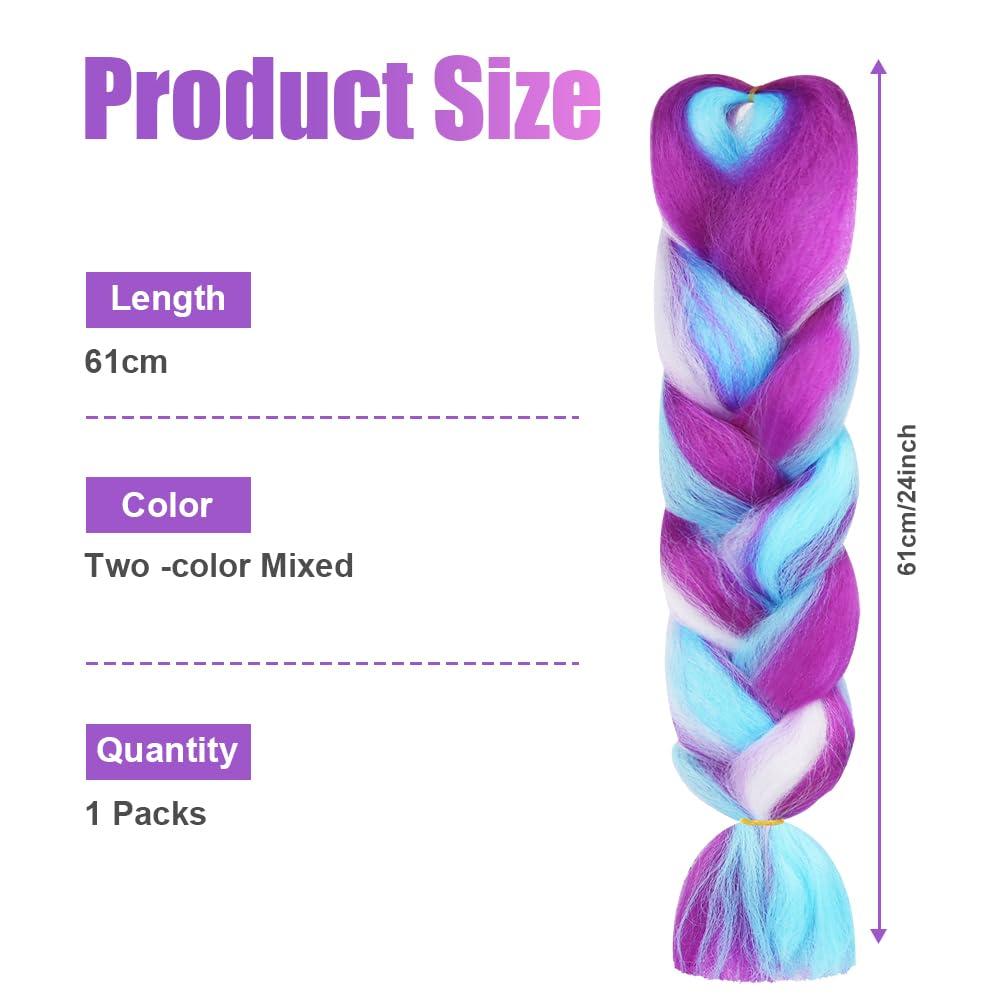 Aomig 24 Braids Extensions - Light Pink Kanekalon Synthetic Crochet ...