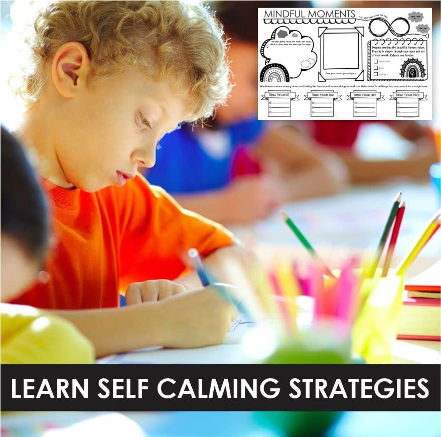 Mindful Coloring Placemats for Anxiety Relief - 25 Activity Mats for ...