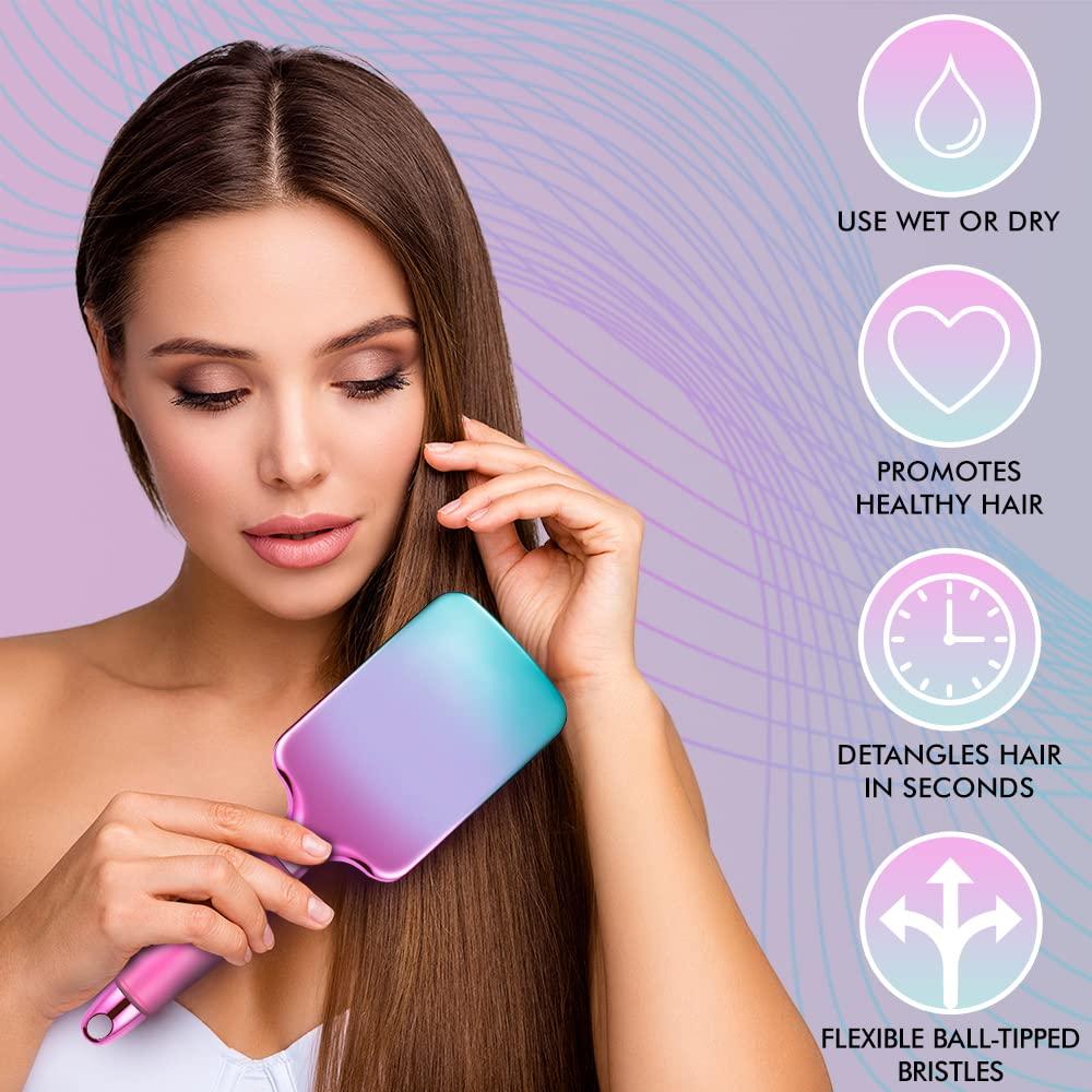 Unicorn & Mermaid Hair Brush | Paddle Detangling Brush for Women by ...