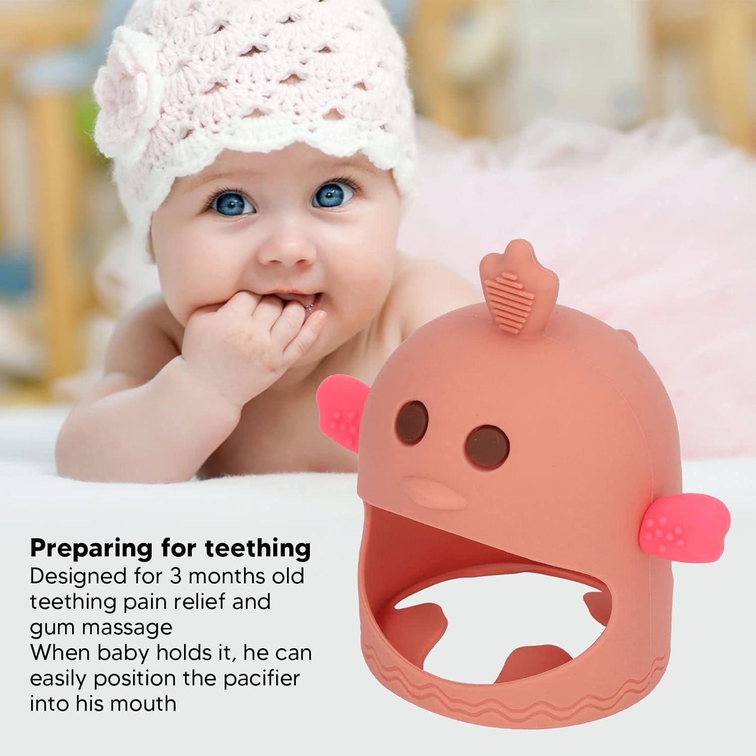 Sweet Chick Silicone Hand Pacifier - Baby Bite Ring & Soothing Pacifier ...