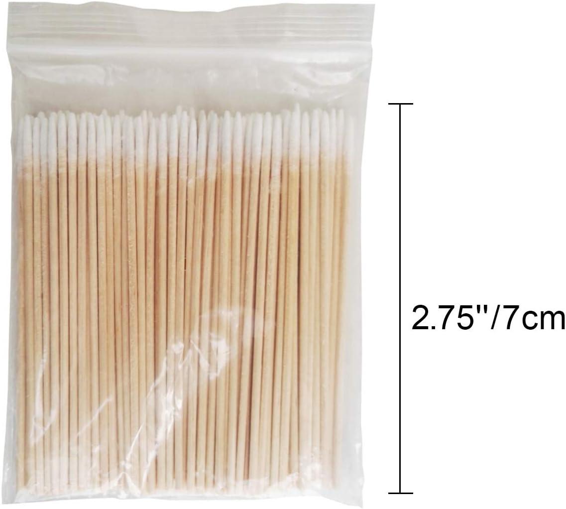 100Pcs Pointed Cotton Swabs Wooden Handle - Makeup Health Medical Ear ...