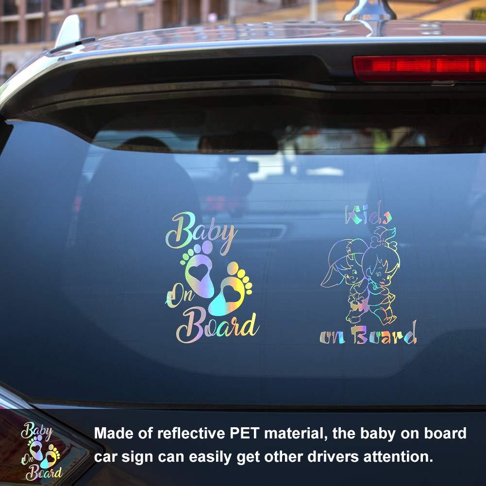 Baby on Board Sticker 3 Pack | Children Footprint Car Warning Safety ...