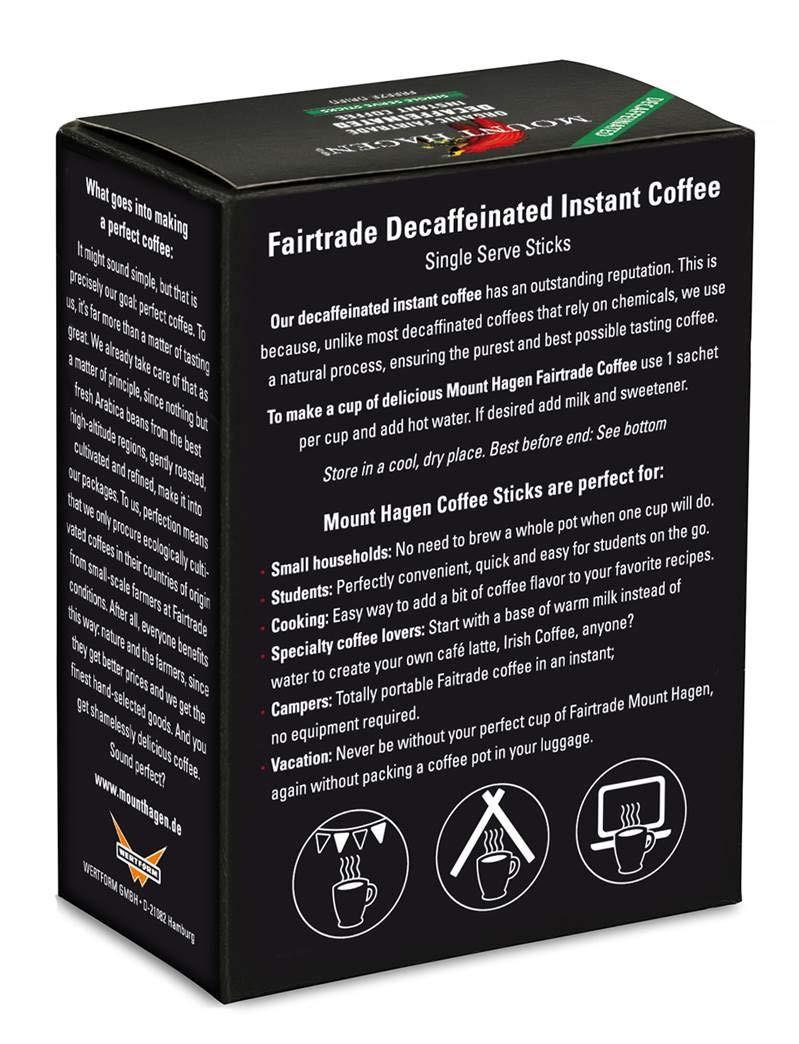 Mount Hagen Organic Instant Decaf Coffee - 25 Single Serve Sticks (1.76 ...