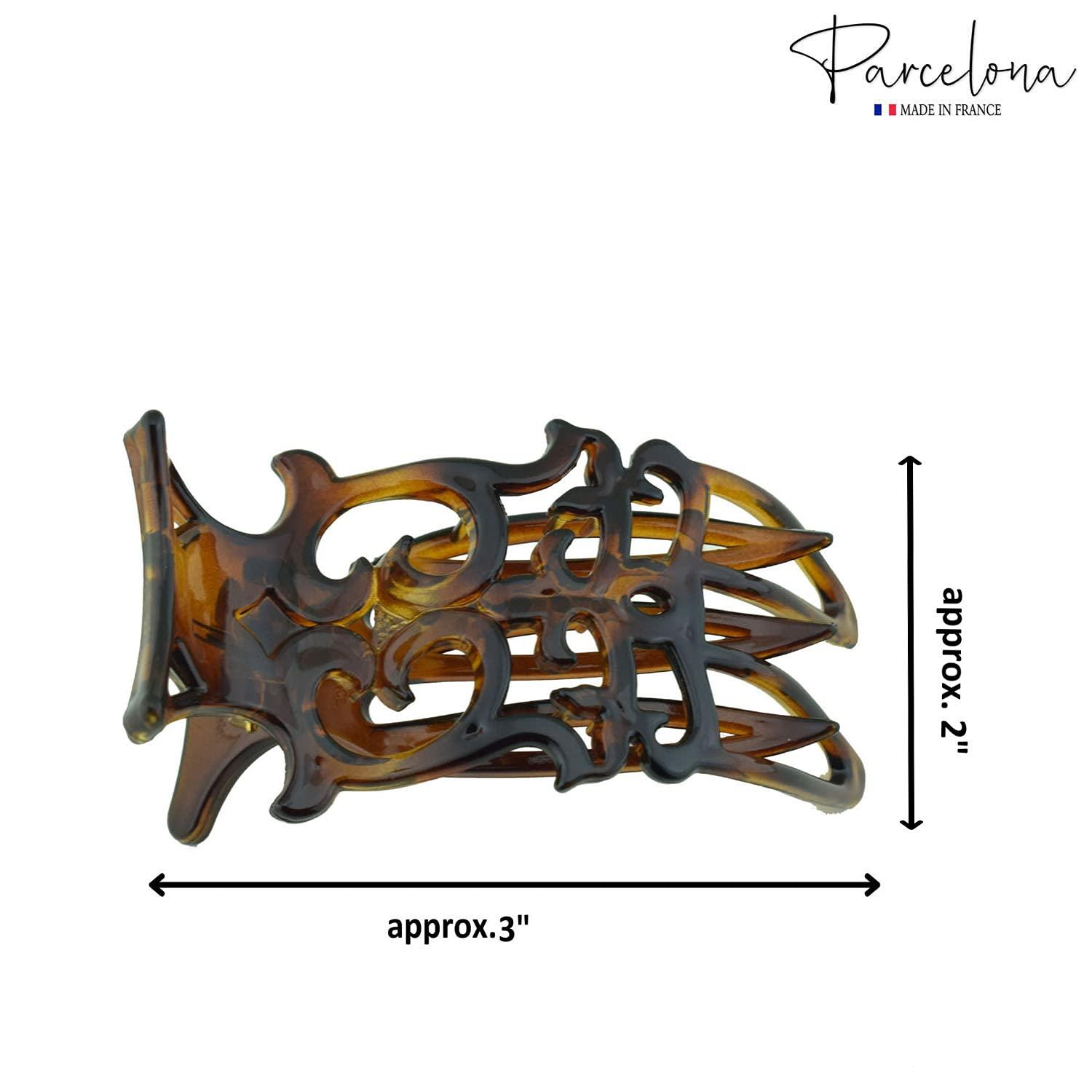 Parcelona Small Shell Slide Claw for Fine Hair | French Intricate ...