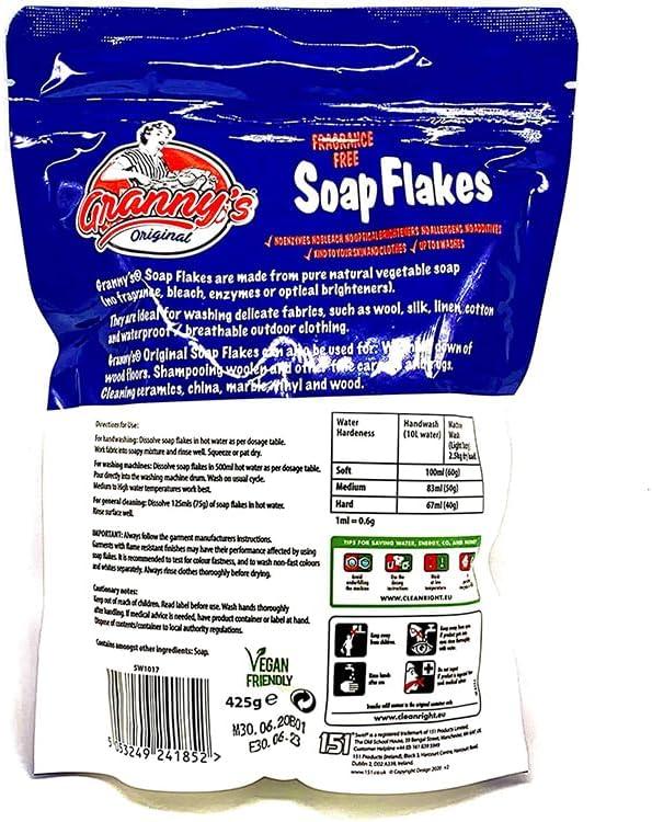 1 x Granny's SOAP FLAKES Original Fragrance Free 425g Bag No Allergens ...