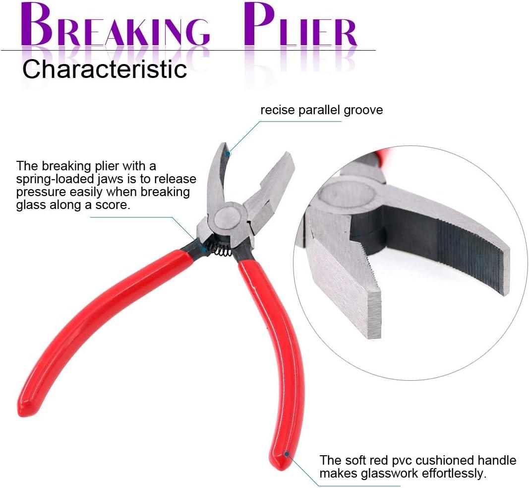Swpeet Heavy Duty Breaker Grozer Pliers and Glass Running Pliers Kit ...