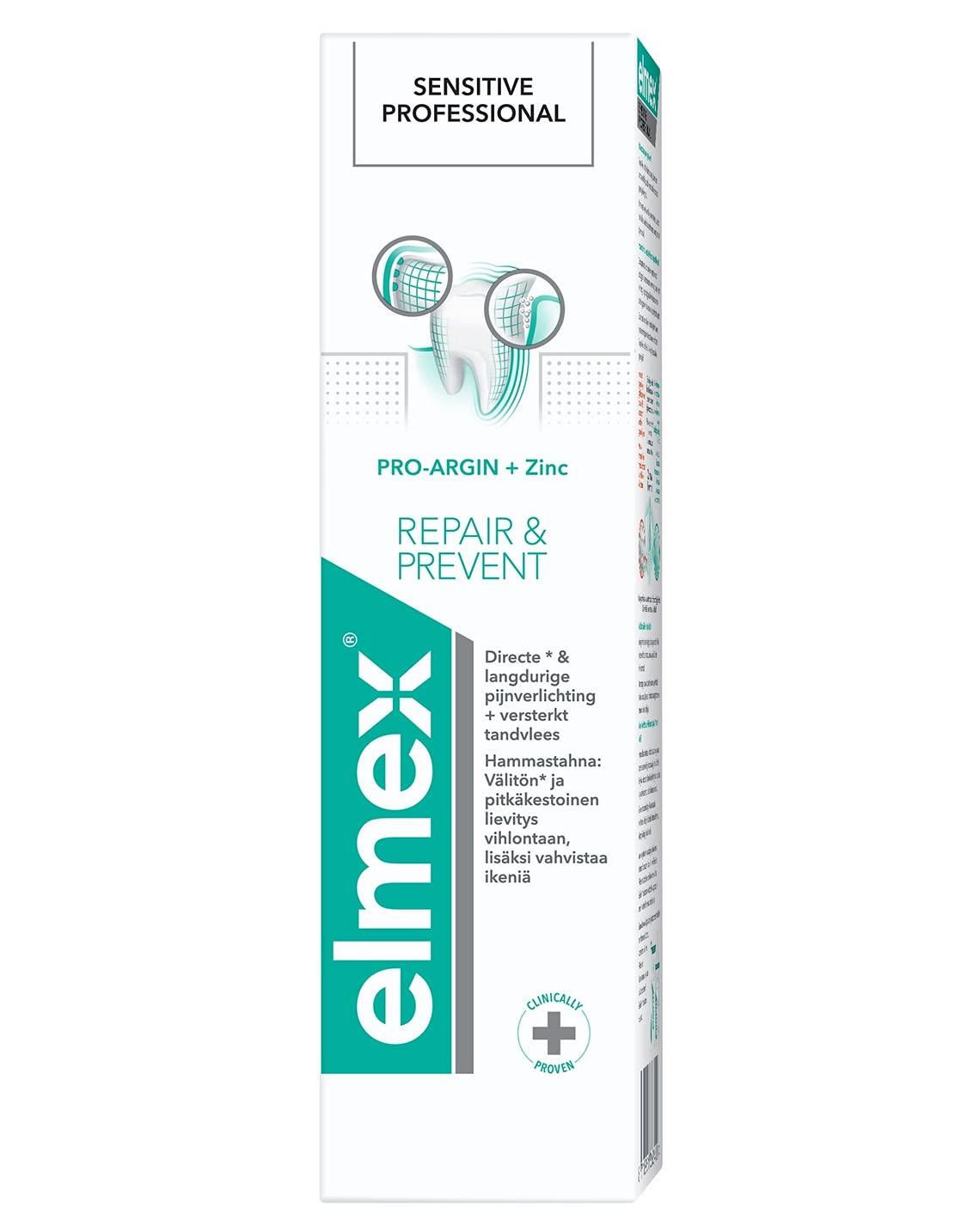 Pack of 4 Elmex Sensitive Toothpaste - Professional Repair & Prevent ...