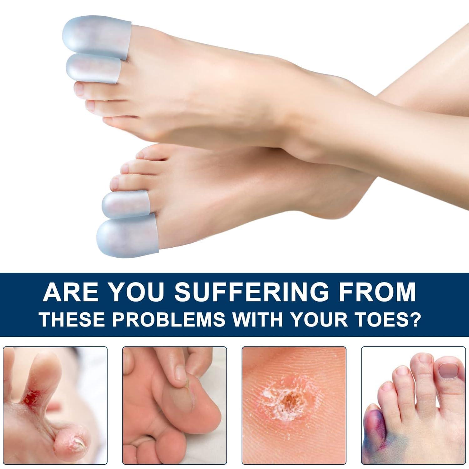 4 Pairs Toe Protectors - Blister Covers & Sleeves for Corns Big Toe ...