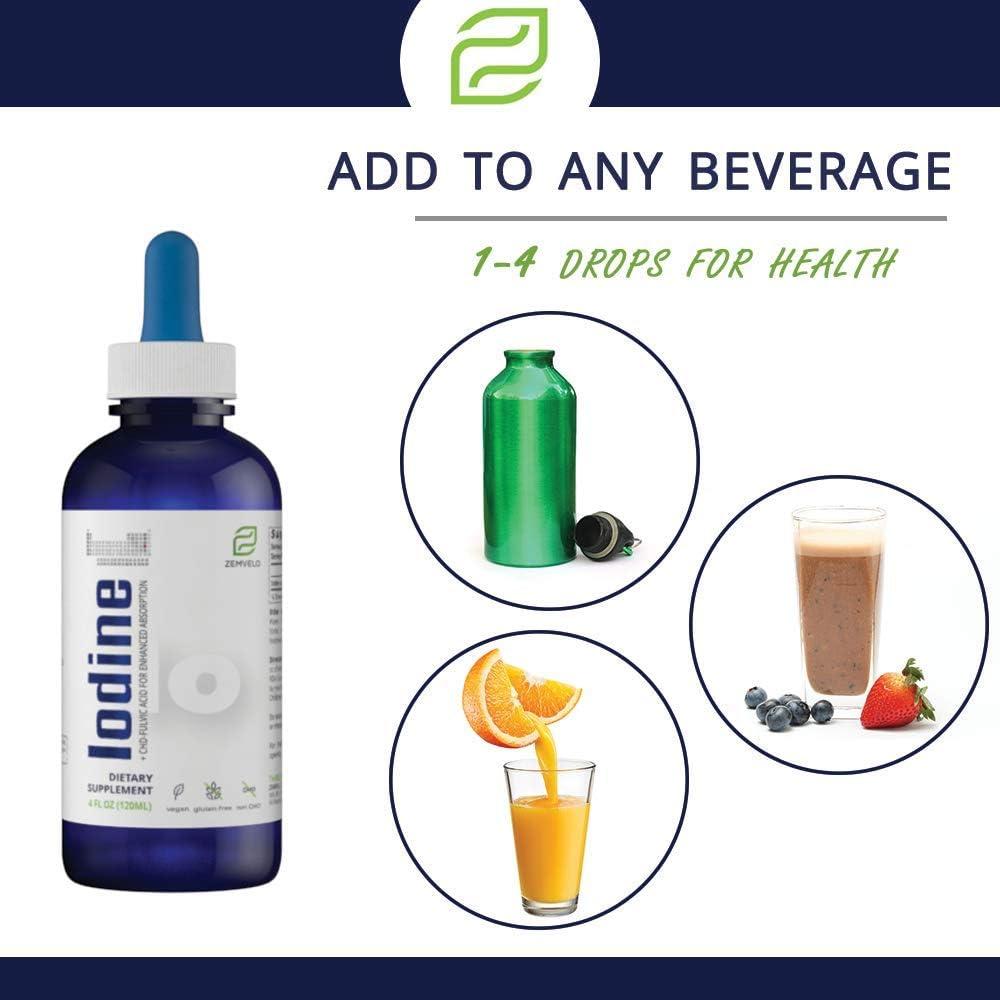 Liquid Iodine Drops | 800 Servings | Thyroid Support, Energy ...