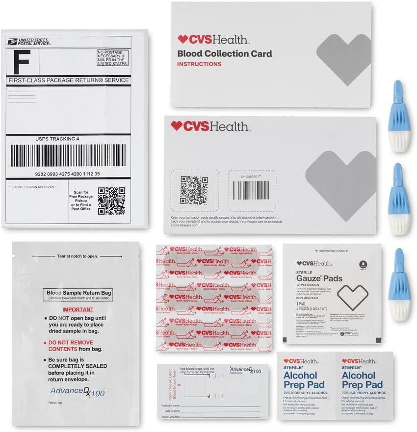 CVS Health at-Home Cholesterol Test Kit - Easy LDL HDL Total ...