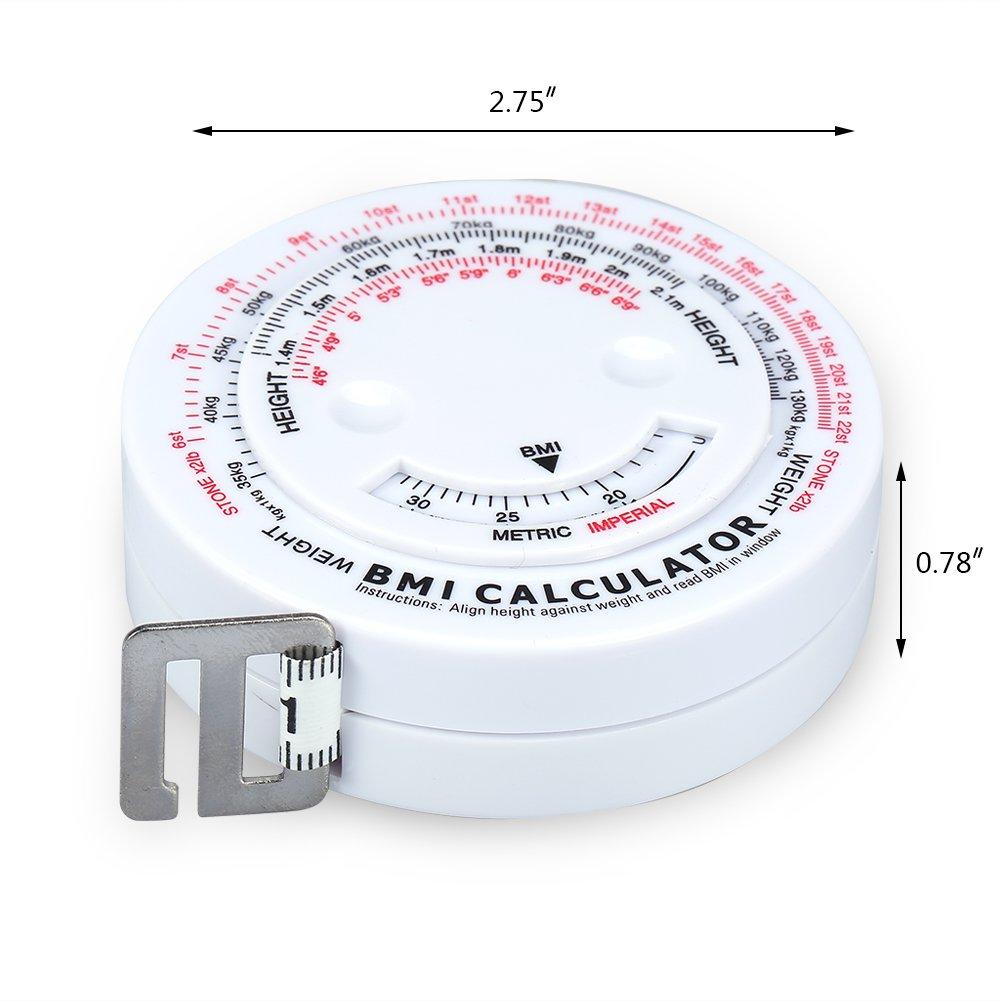 Buy Retractable Fat Measuring Tape with BMI Calculator - Accurate Body ...