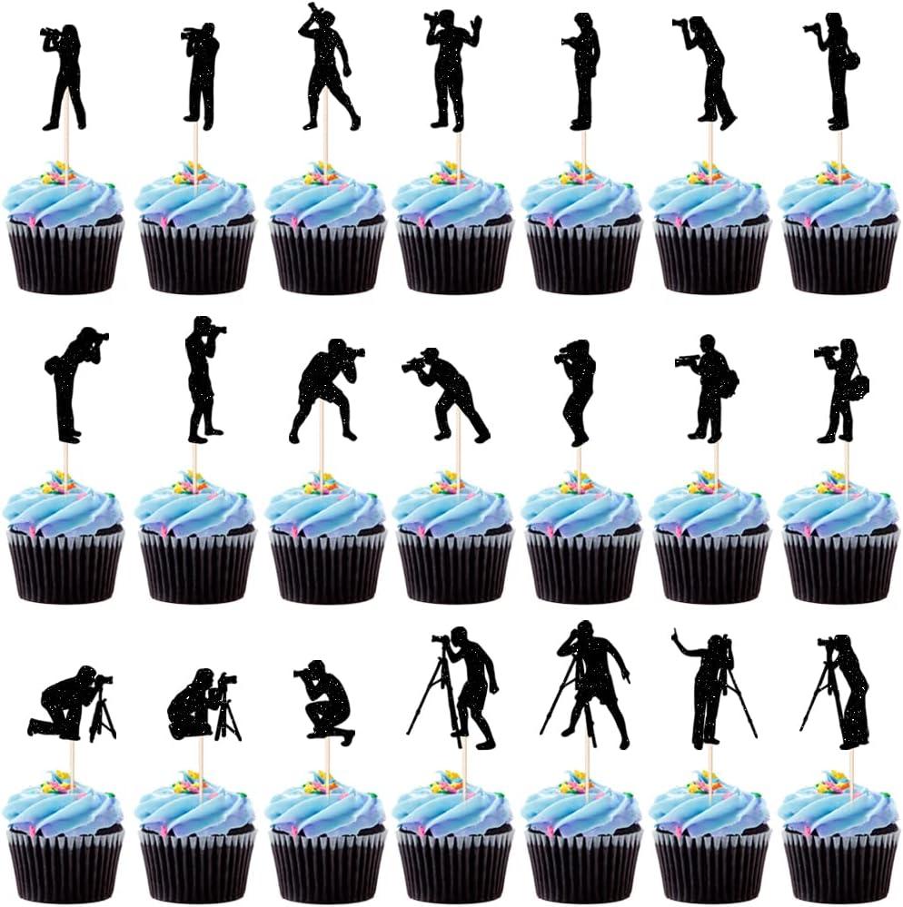 Photographer Happy Birthday Cake Topper-Camera Photographer Cupcake ...